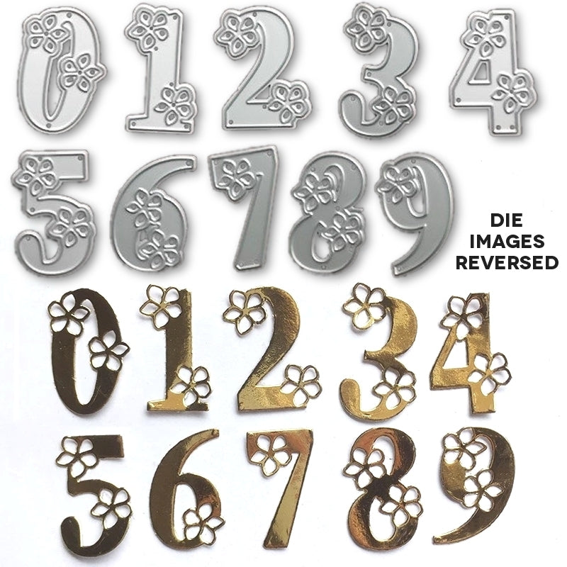 Printable Heaven Small Die - Floral Numbers (10pcs)