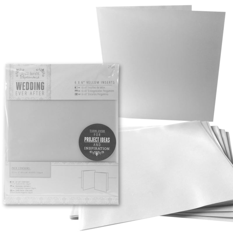 6 x 6 Vellum Inserts (25pk) - Wedding (PMA 158140) – Printable Heaven
