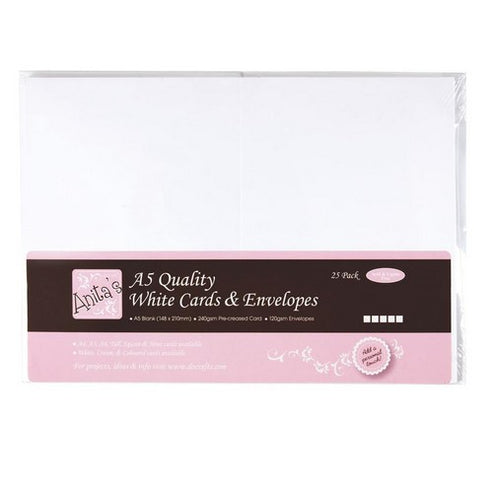 A5 White Cards & Envelopes 25 Pack (ANT 1514020) – Printable Heaven