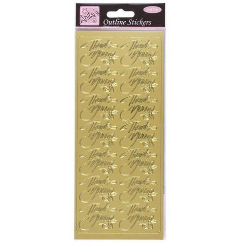 Outline Stickers - Elegant Thank You - Gold (ANT 8101216) – Printable ...