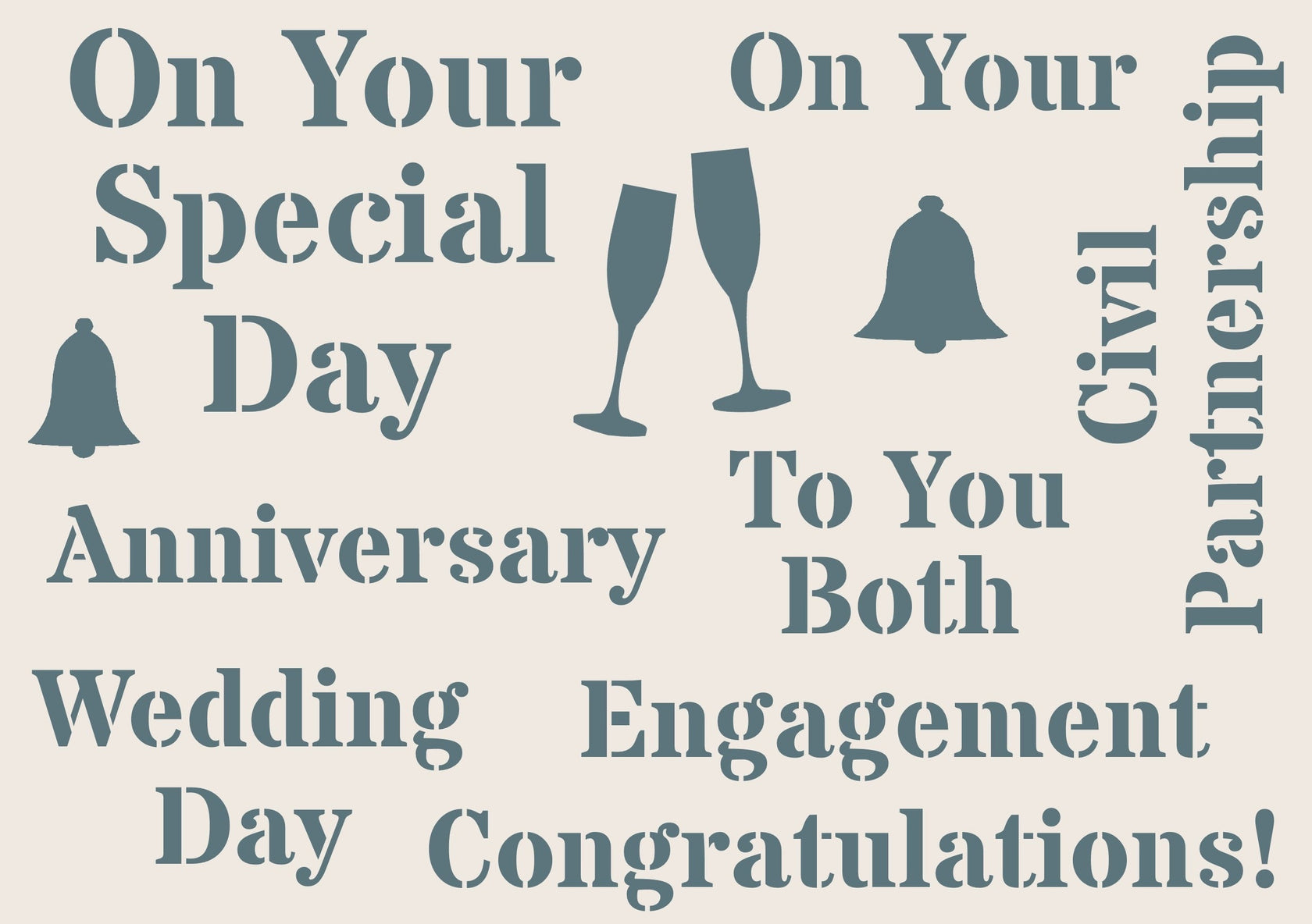 Sentimentally Yours Wedding A5 Stencil (SYSCW) – Printable Heaven