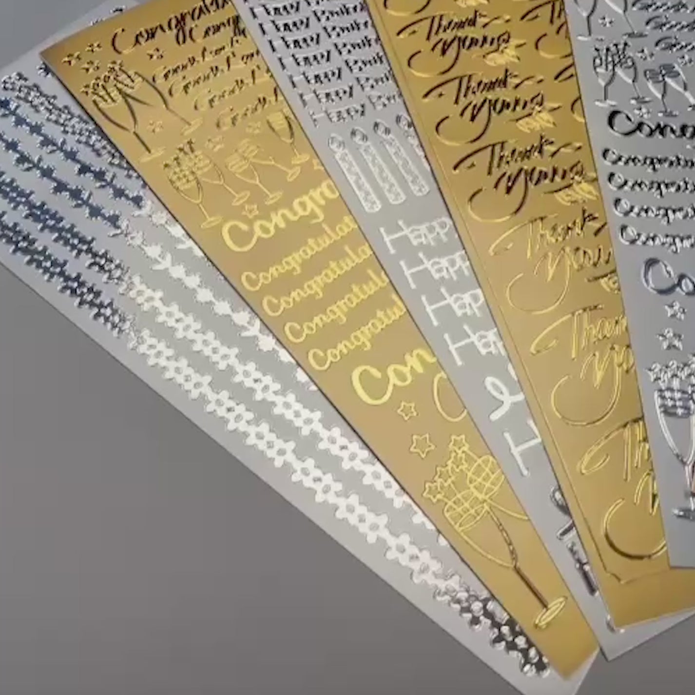 Outline Stickers Thank You Gold ANT 8101218 - Craft Supplies ...
